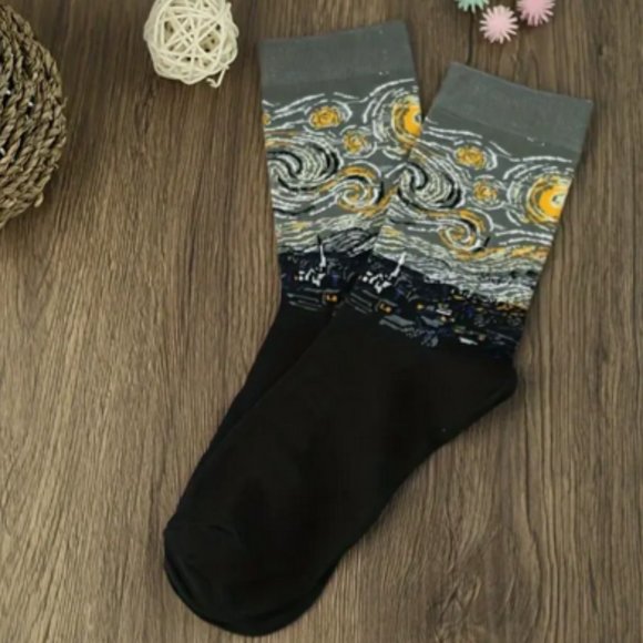 Accessories | Starry Night Socks Three Pack Nwt Orange Blue Grey | Poshmark